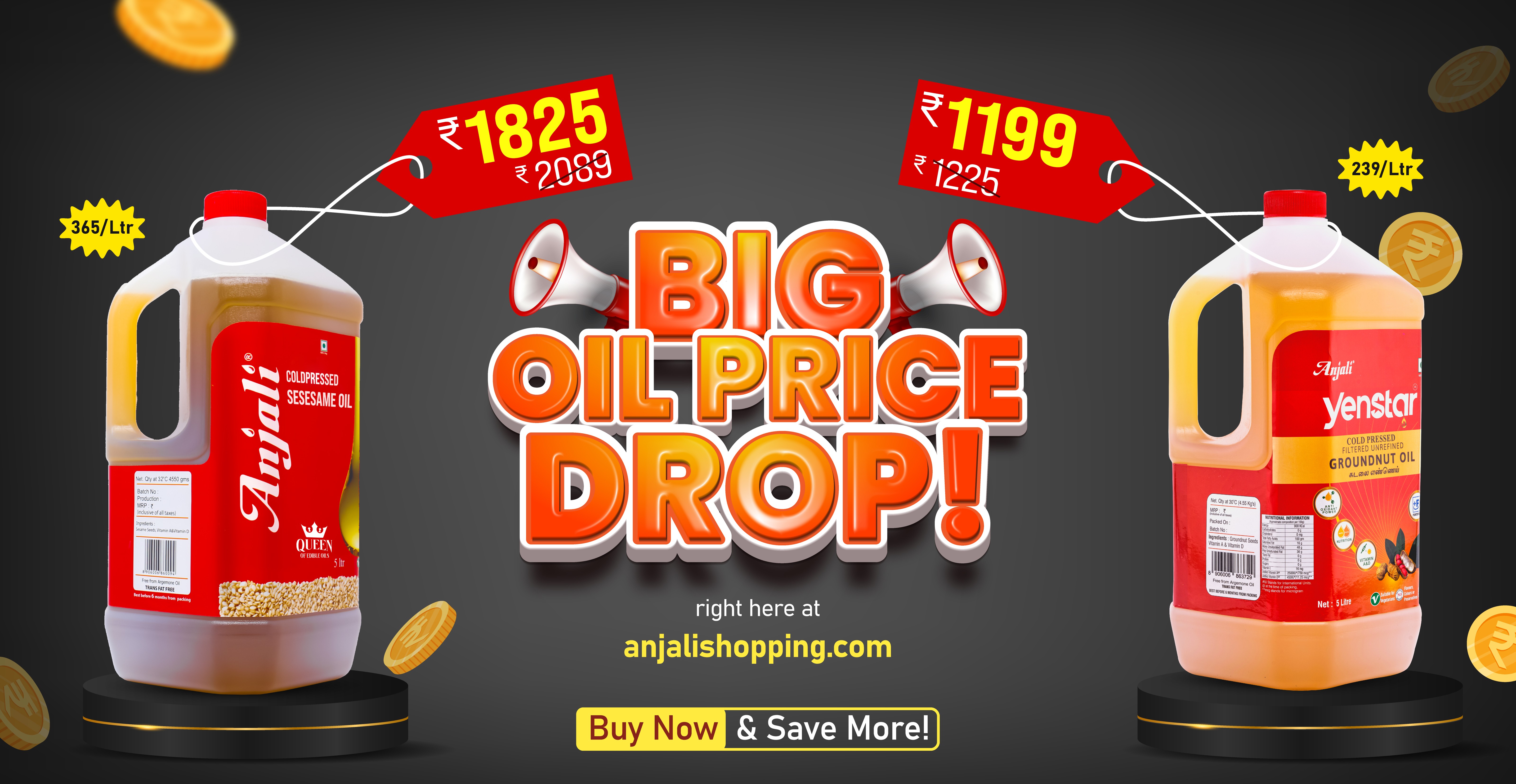 Anjali Sesame oil, gingelly oil, ground nut oil, pulses, rice & millets ...